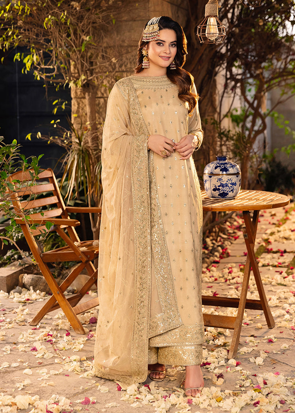 Sand Beige Suit - Maahru, Noorie & Meerub '23 by Asim Jofa - AJSM-45 ...